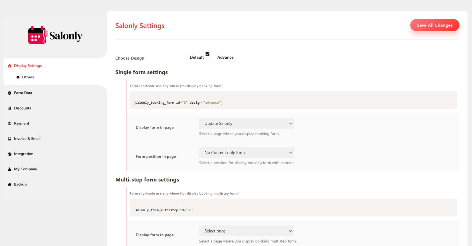 Display Settings - Documentation - Salonly